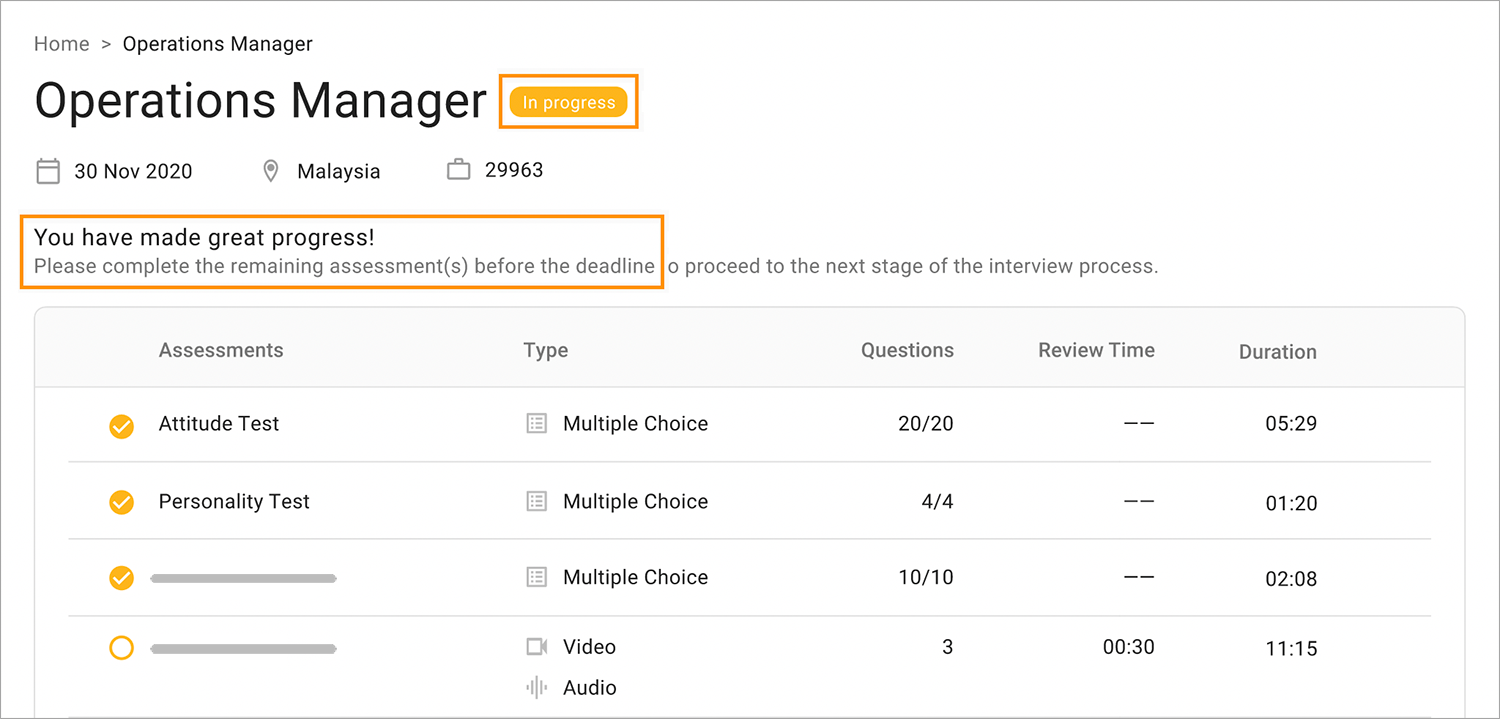 Complete assessments for the position – FLASH Hire