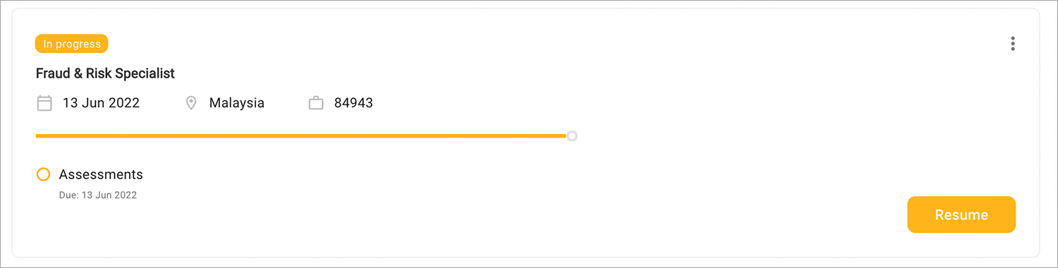 View assessment history – FLASH Hire
