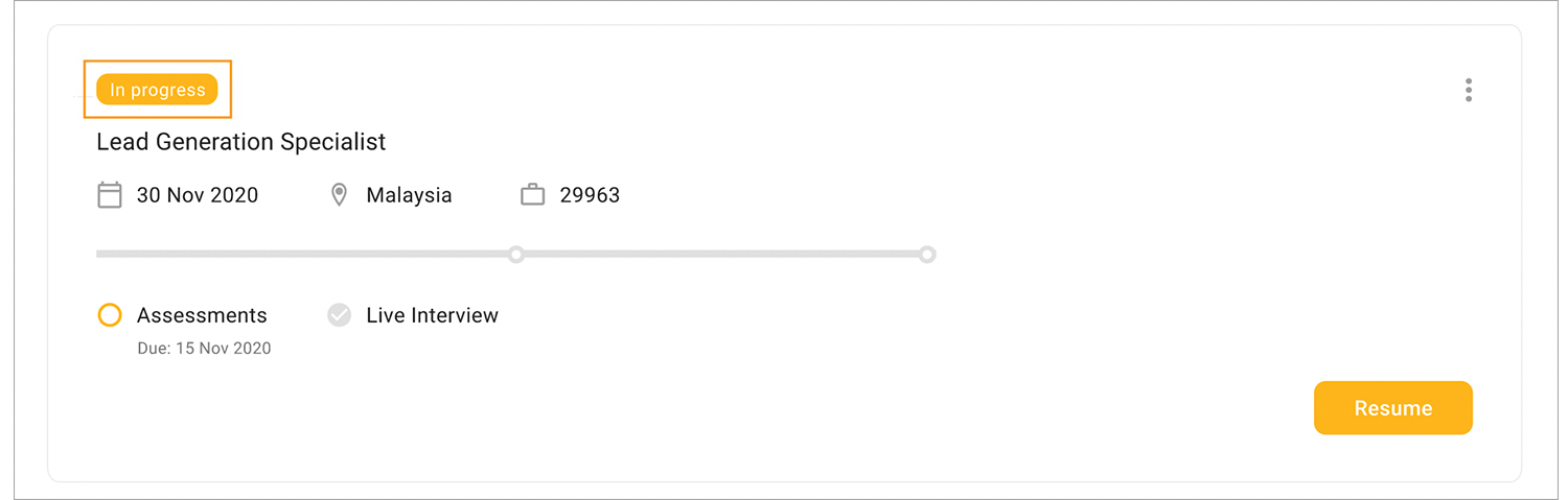 Assessment completion stages – FLASH Hire